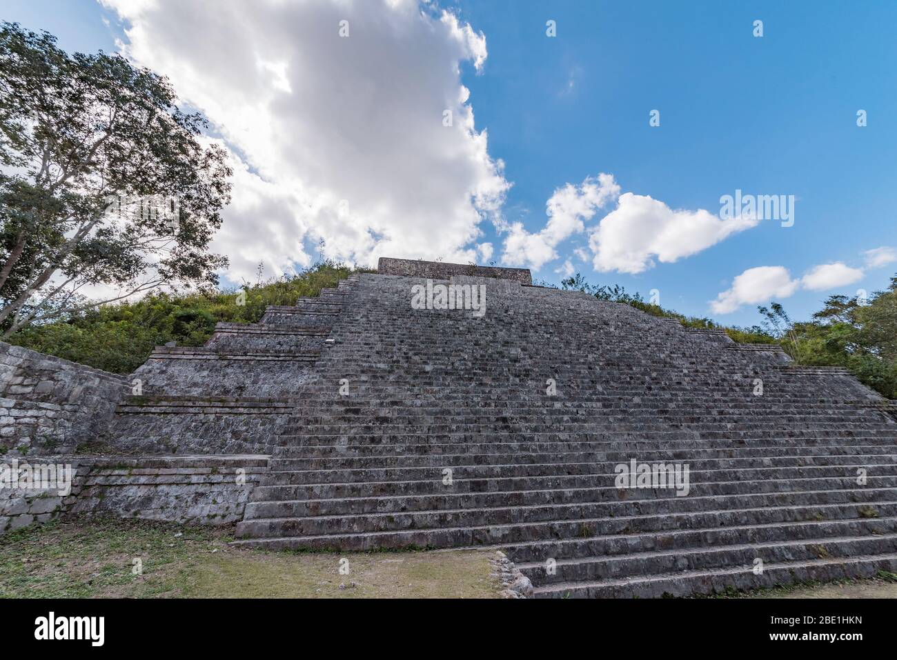 stairway of main pyramid at ancient mayan uxmal ruins, mexico Stock ...