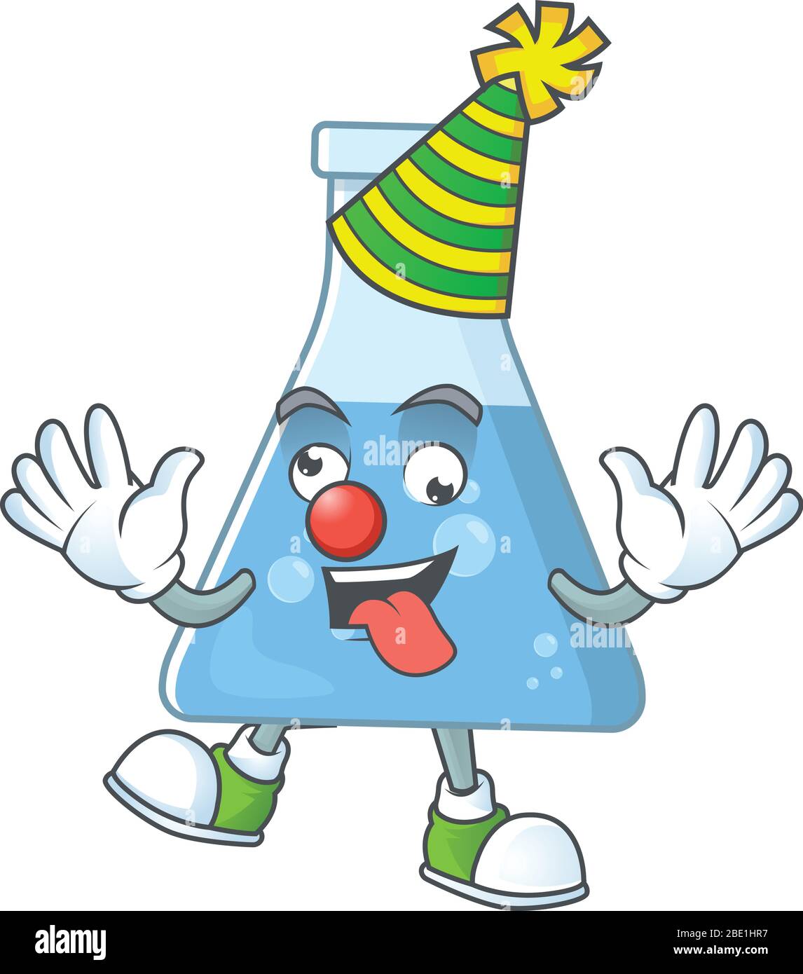 Amusing Clown blue chemical bottle cartoon character mascot style Stock ...