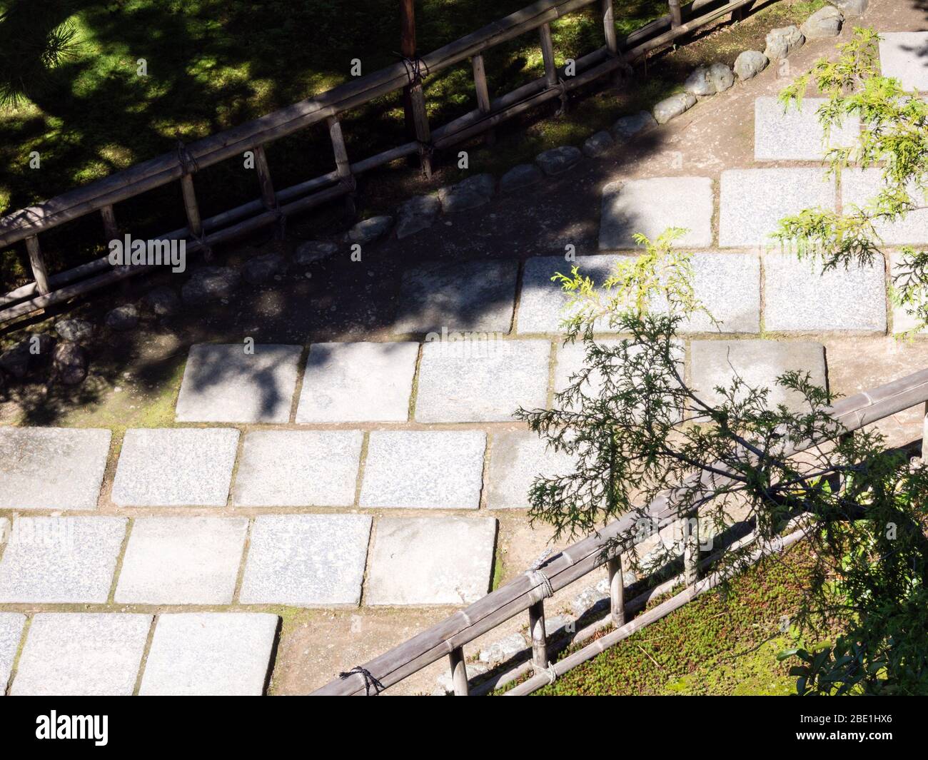 Stone path in a Japanese garden - in Seisonkaku villa, Kanazawa, Japan ...