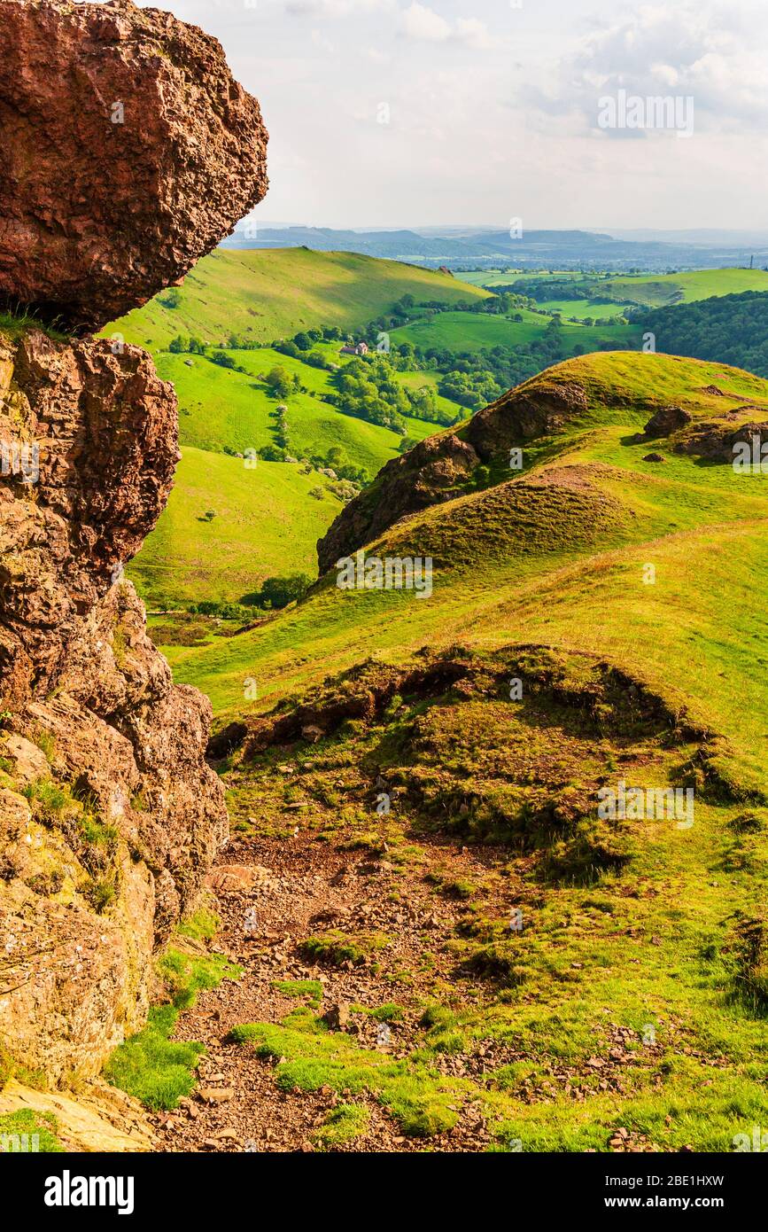 Looking south on the ridge of Caer Caradoc in the Shropshire Hills Area ...