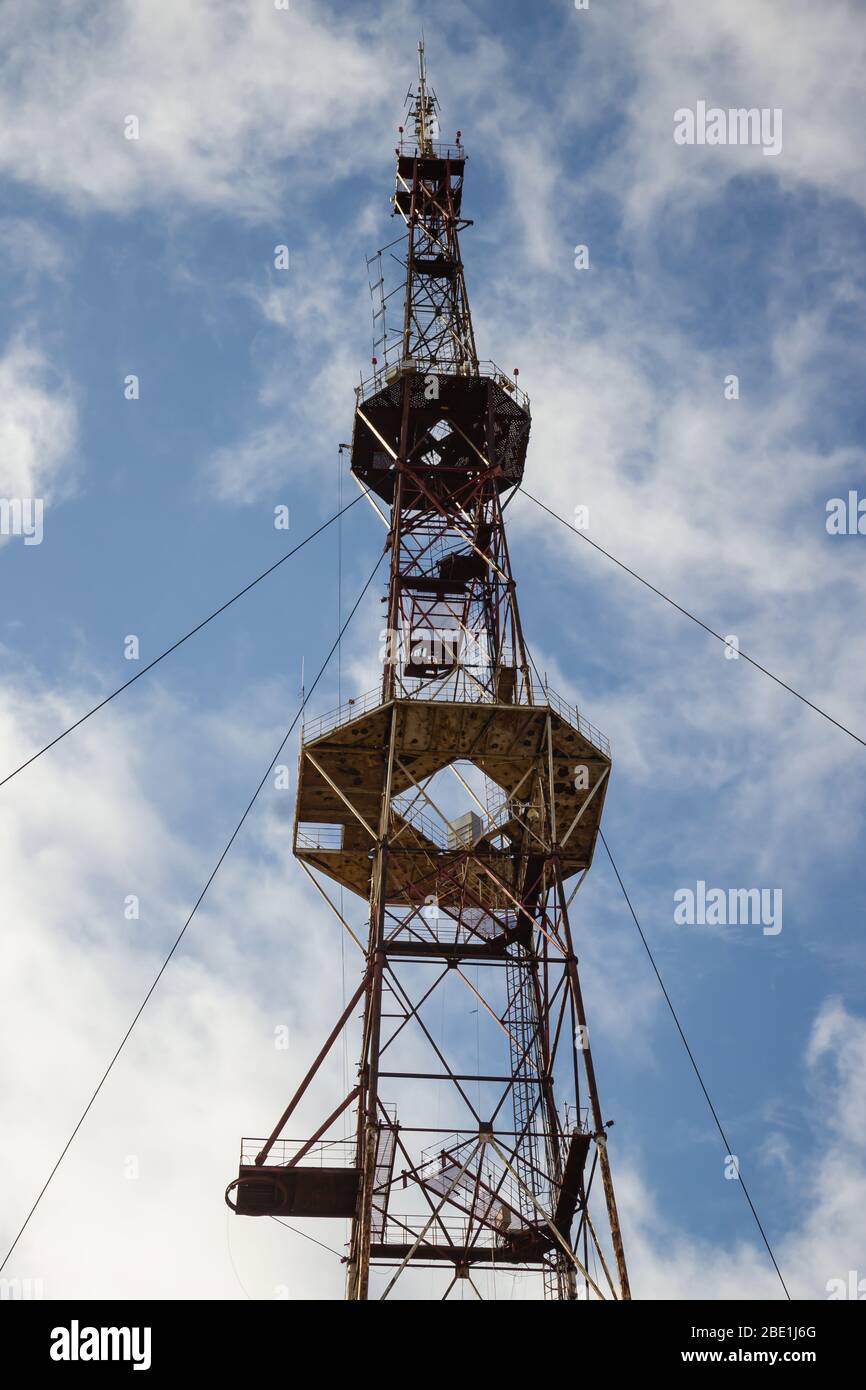 Old TV transmitter tower in Riga Stock Photo - Alamy