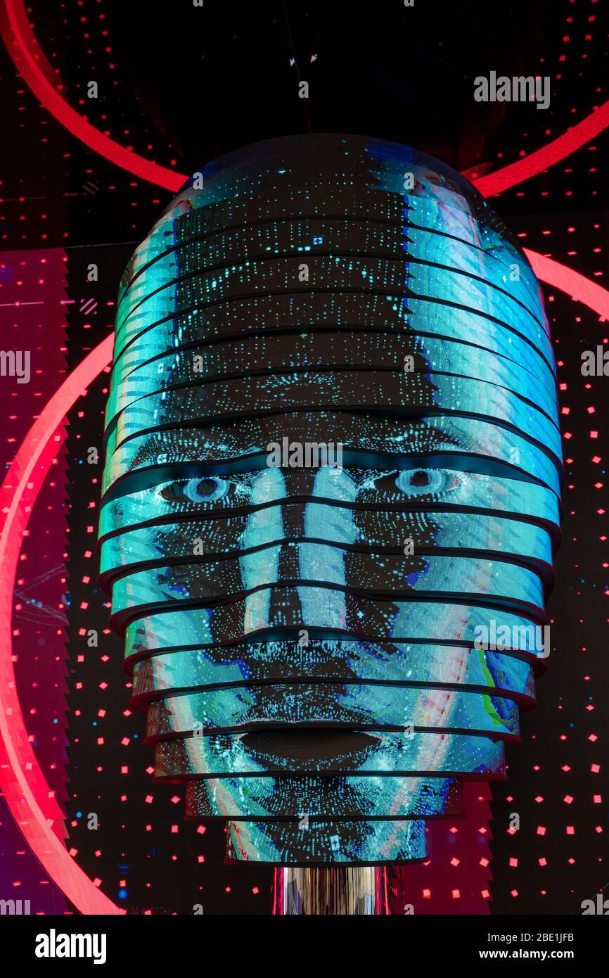 Talking virtual digital woman face Stock Photo - Alamy