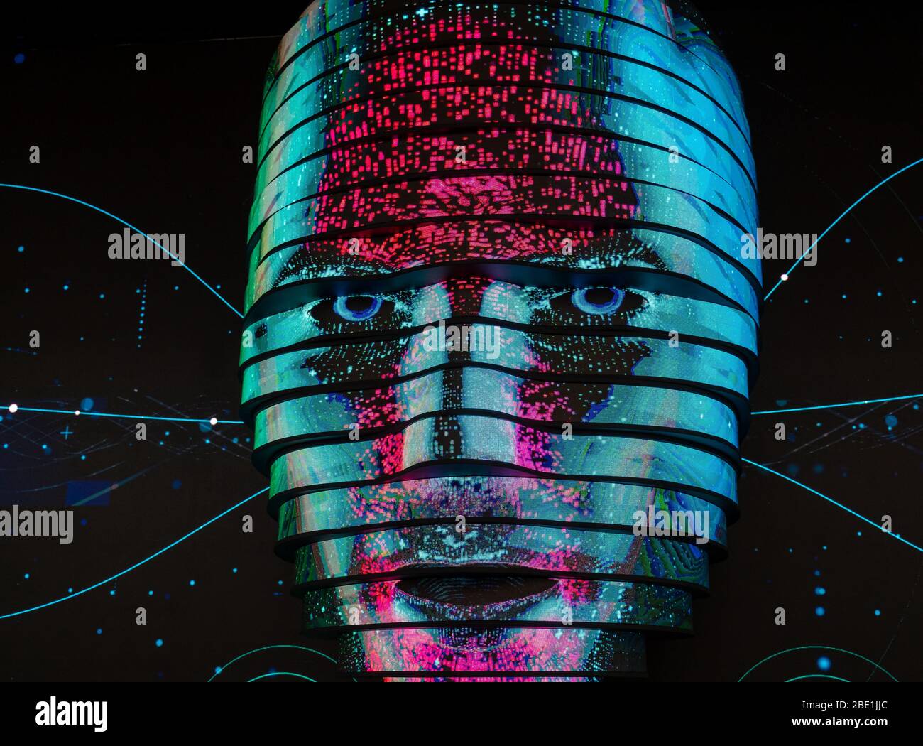 Talking virtual digital woman face Stock Photo - Alamy