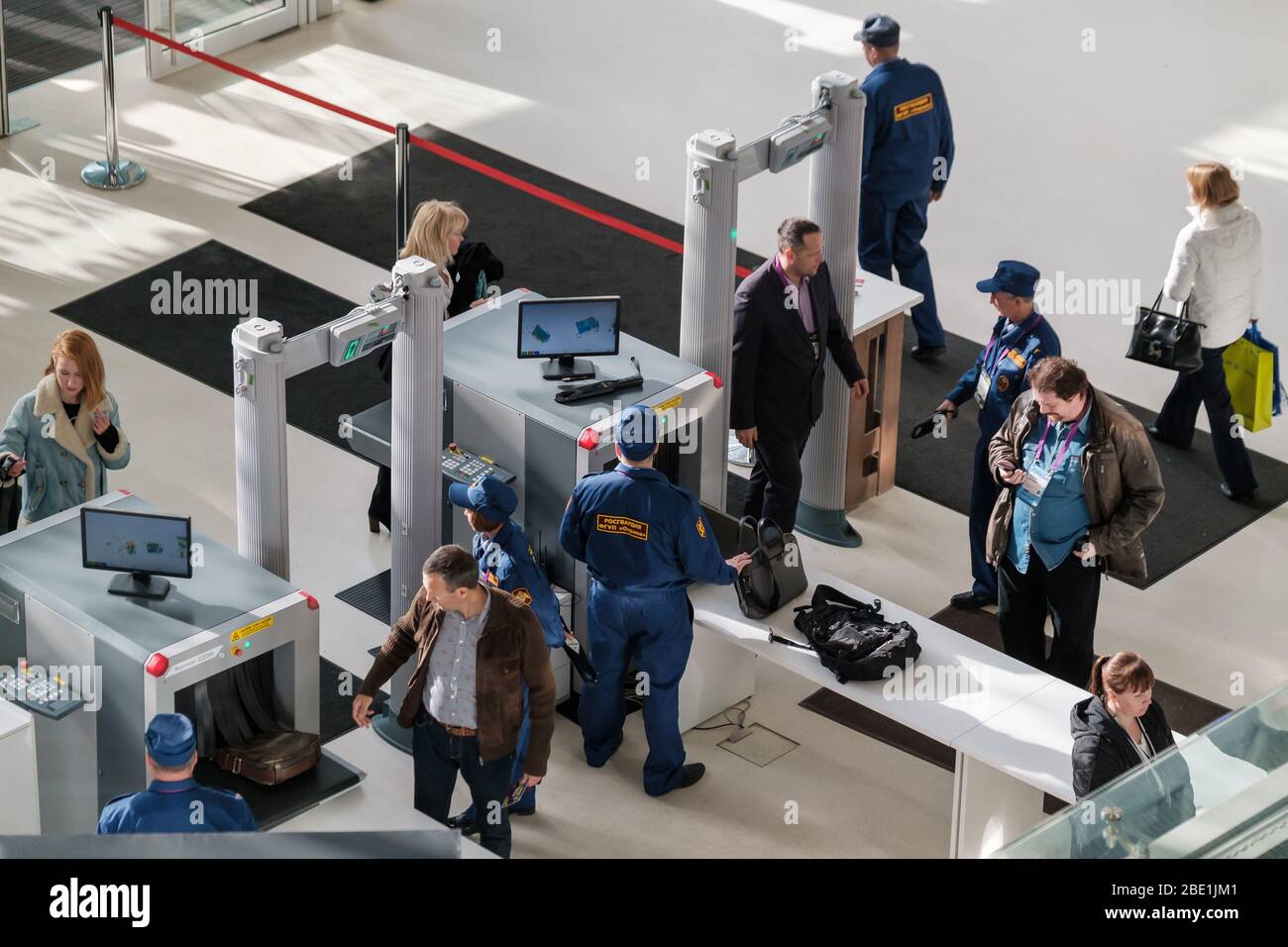 Business forum security check point, top view time lapse Stock Photo ...