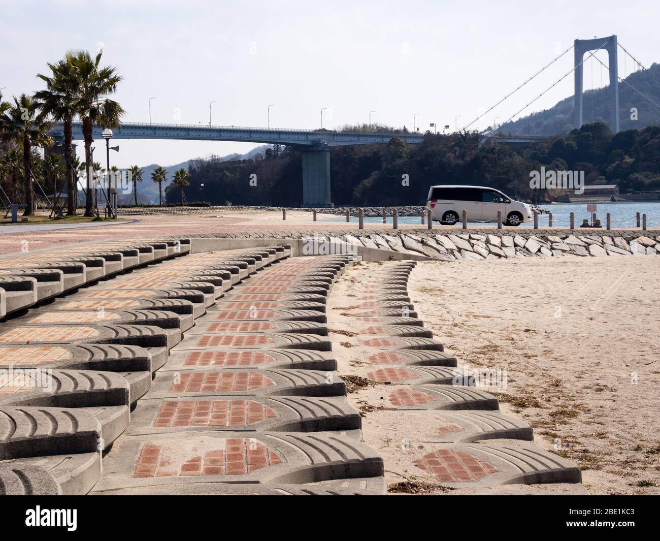 Hakata beach with view of Hakata-Oshima bridge - Hakata Island ...