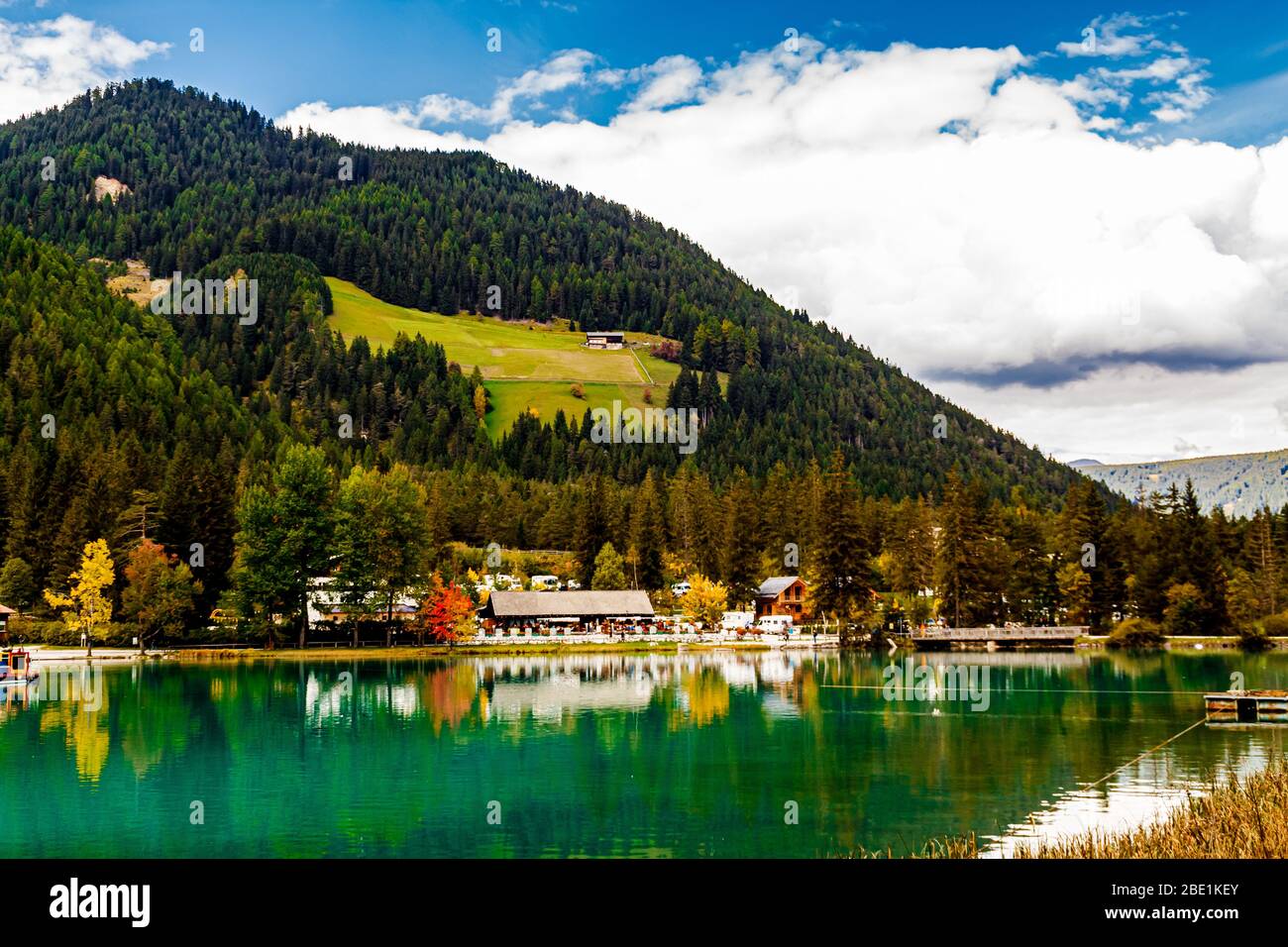 Toblach, Südtirol / Italy - 06 October 2016: Lake Toblacher (Lago di ...