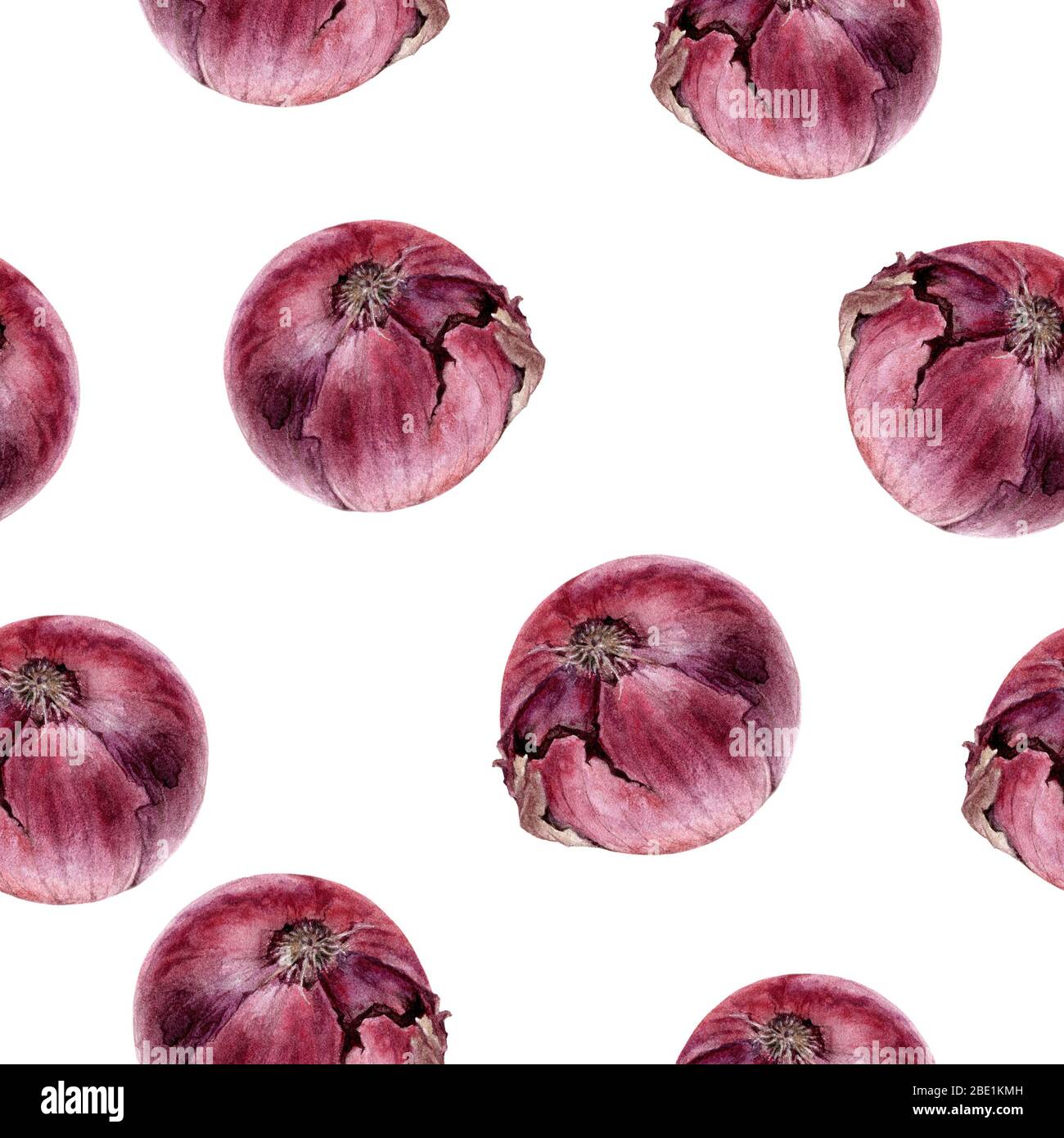 Onion hand drawn watercolor illustration. Seamless pattern Stock Photo ...