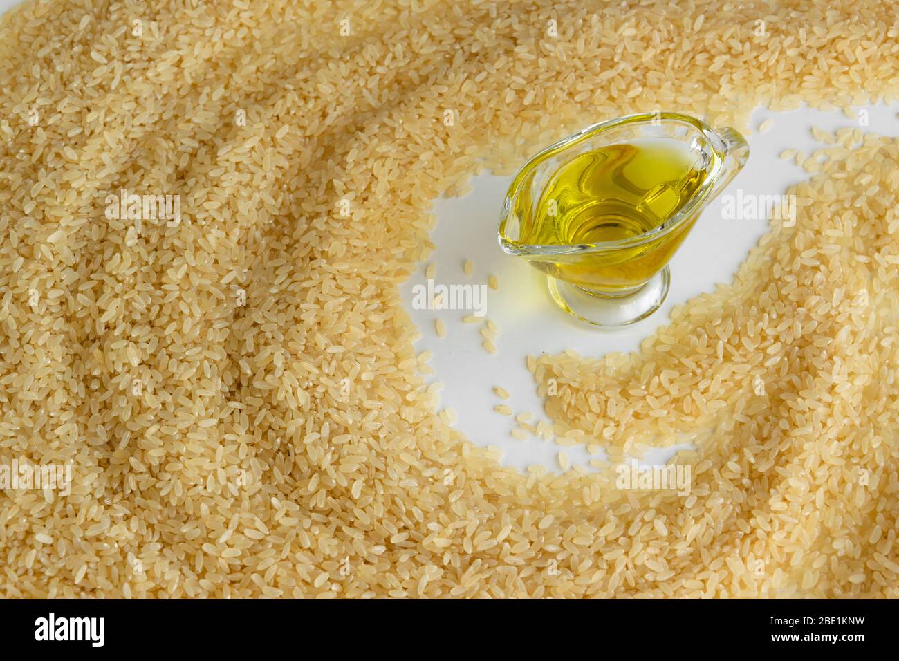 Biological rice oil, healthy eating ingredient, vegan and vegetarian ...