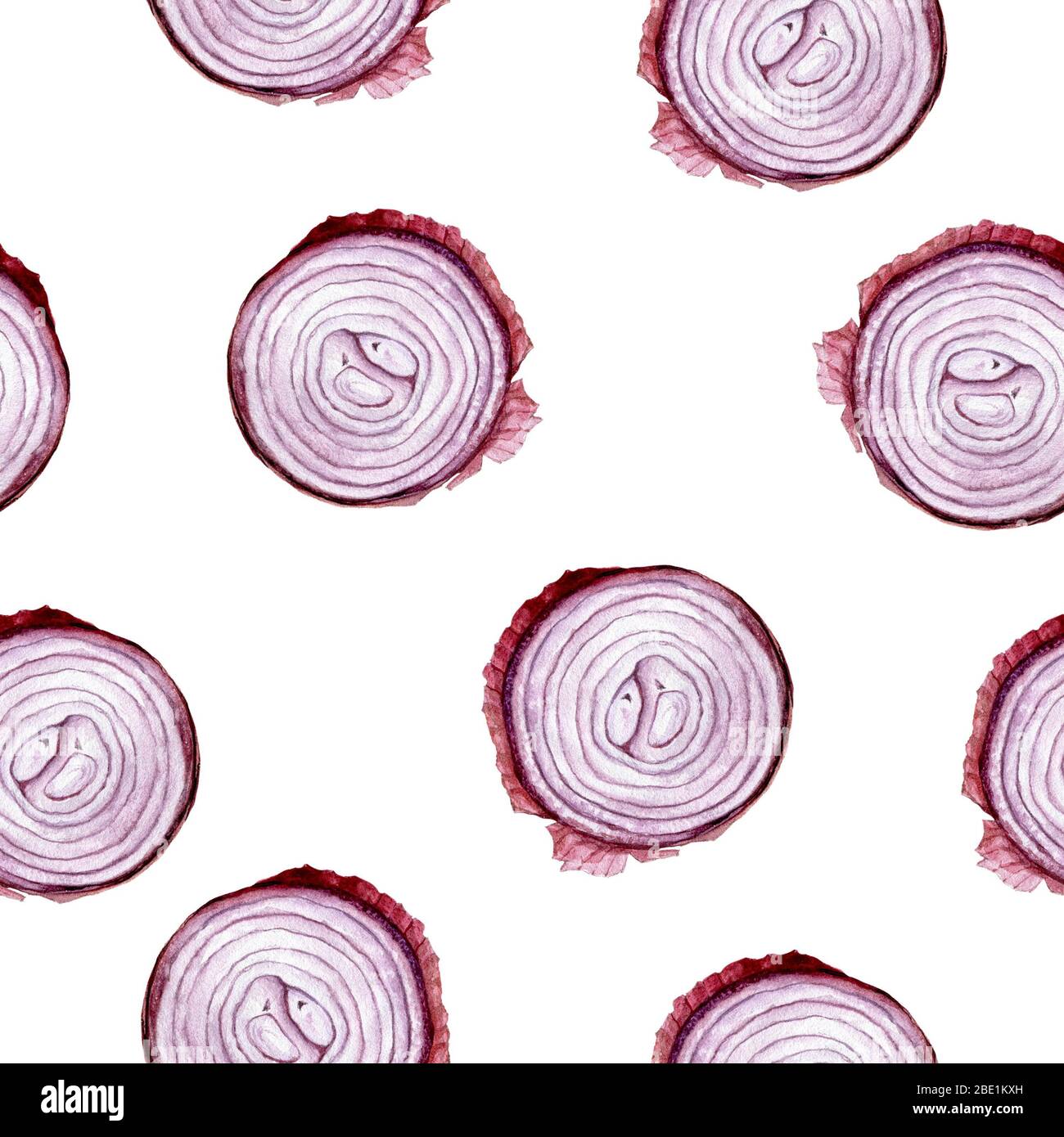 Onion hand drawn watercolor illustration. Seamless pattern Stock Photo ...