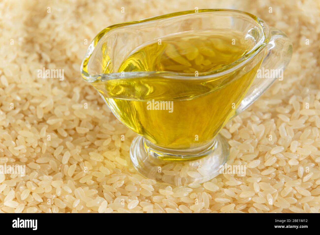 Biological rice oil, healthy eating ingredient, vegan and vegetarian ...