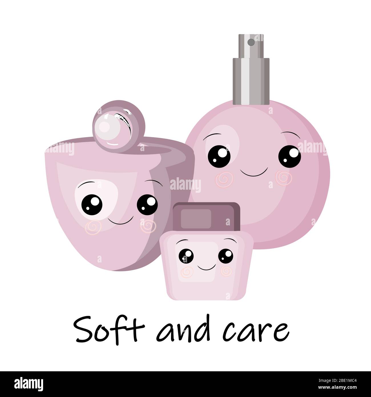 Cute Cartoon Set With Kawaii Cosmetics And Girls Beauty Accessories