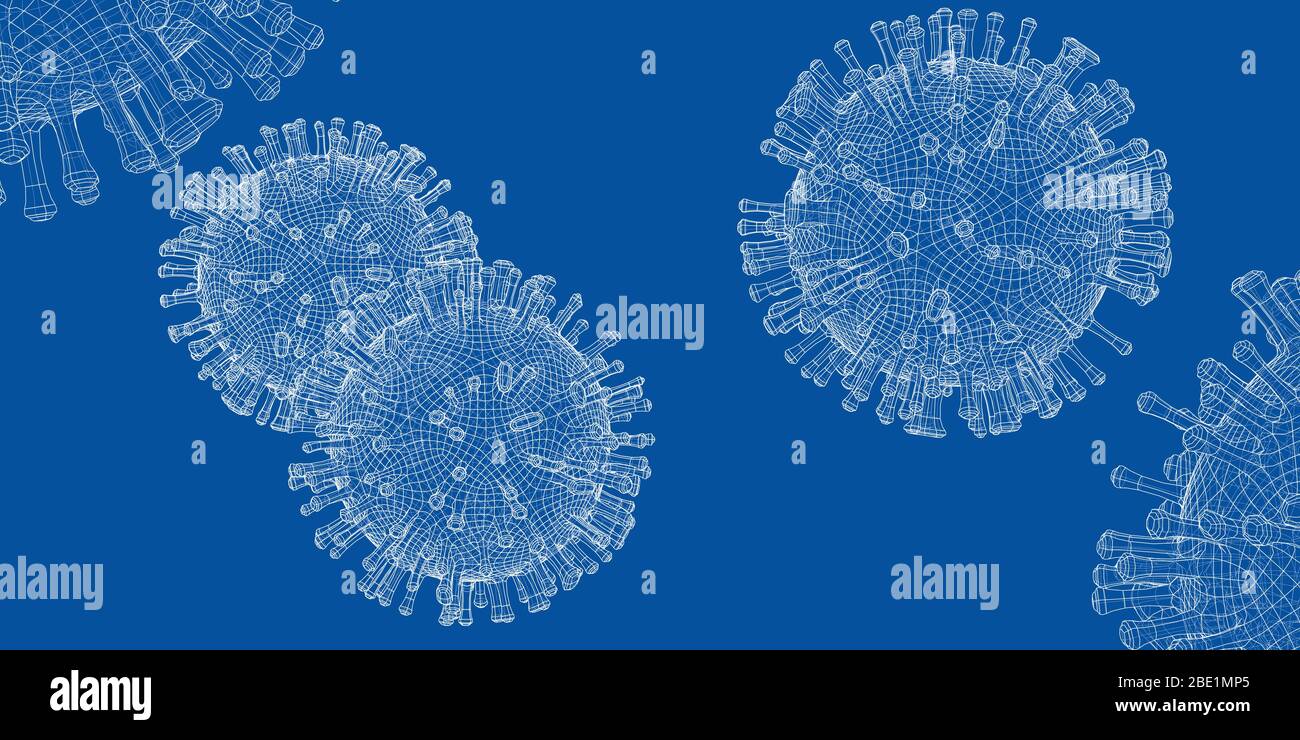 Vector wire-frame model of a virus Stock Vector Image & Art - Alamy