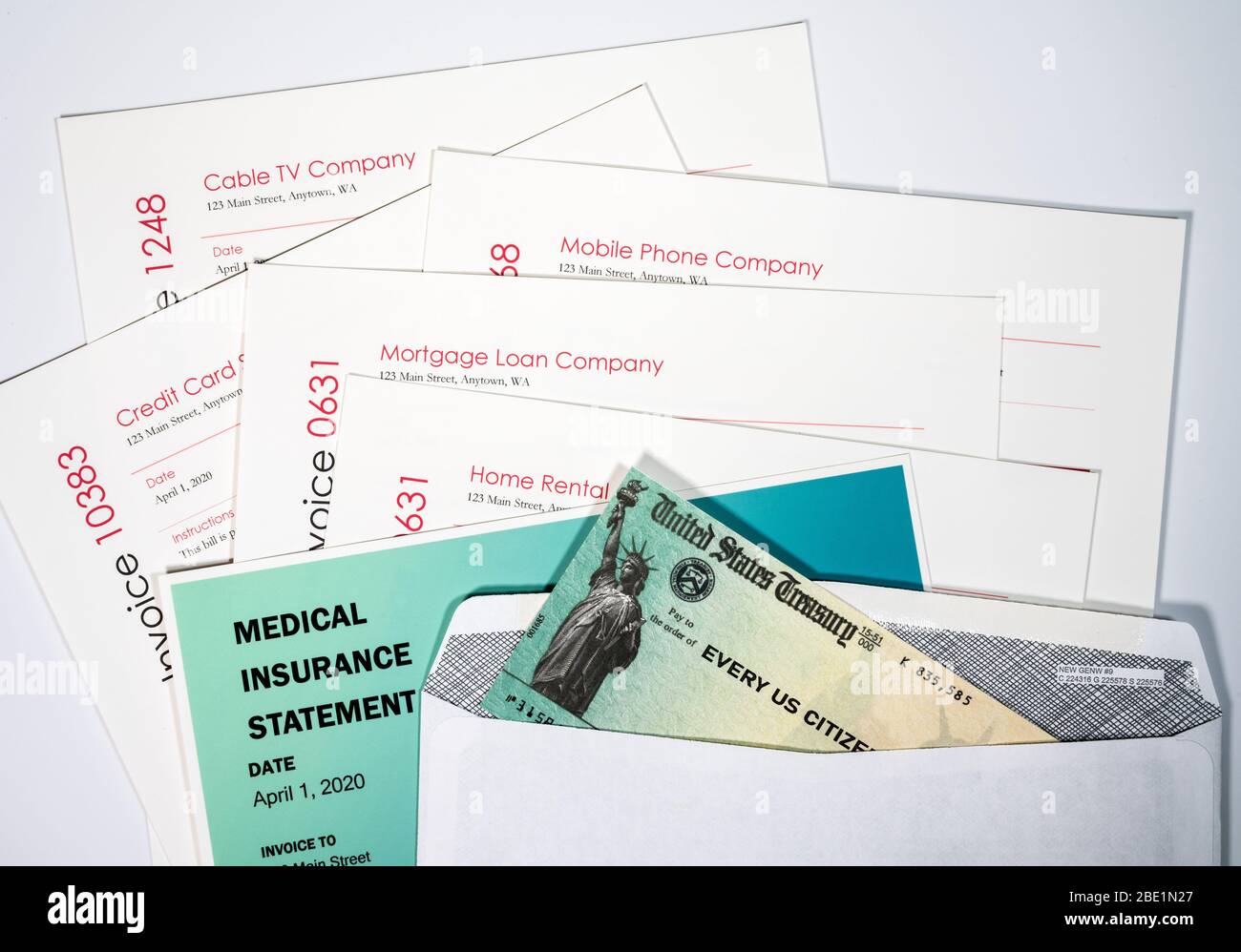 Goverment check in envelope to illustrate coronavirus stimulus payment ...