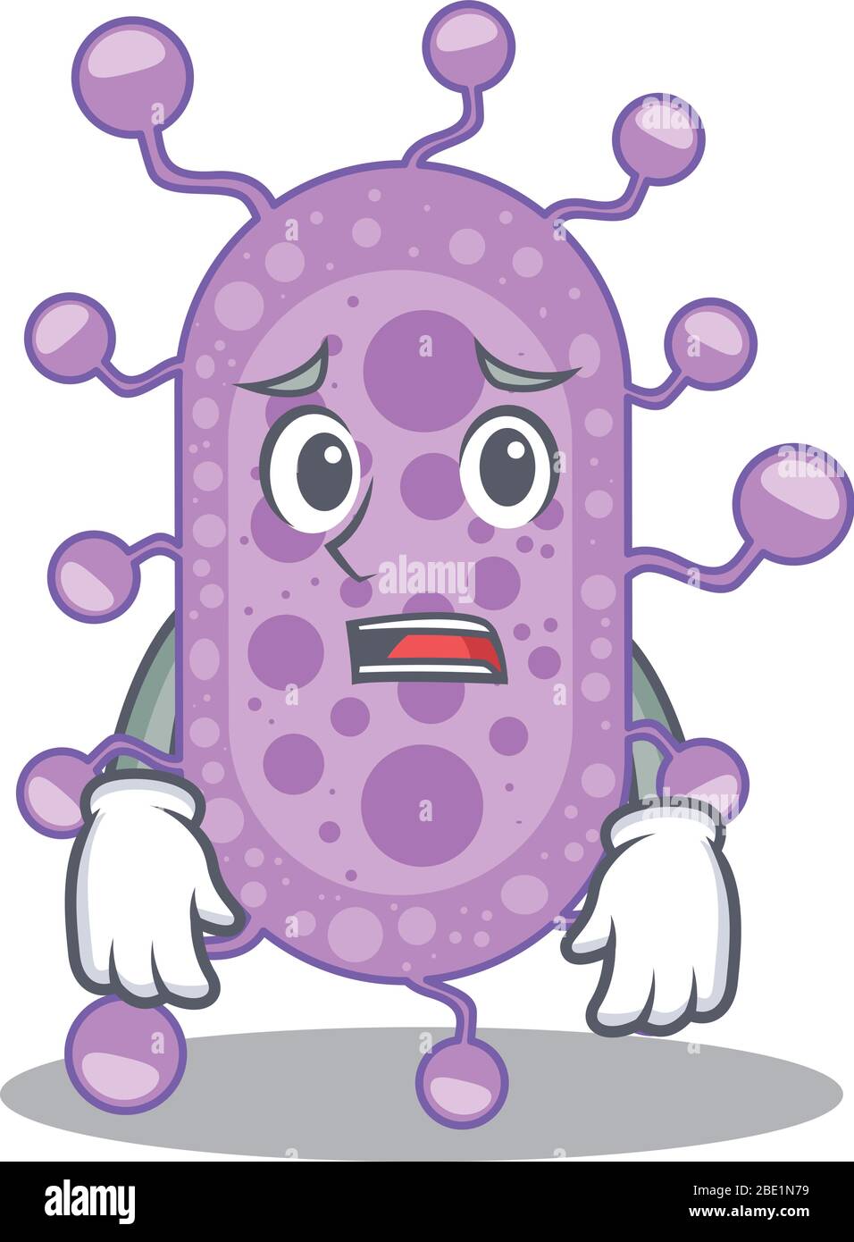 Cartoon design style of mycobacterium showing worried face Stock Vector ...
