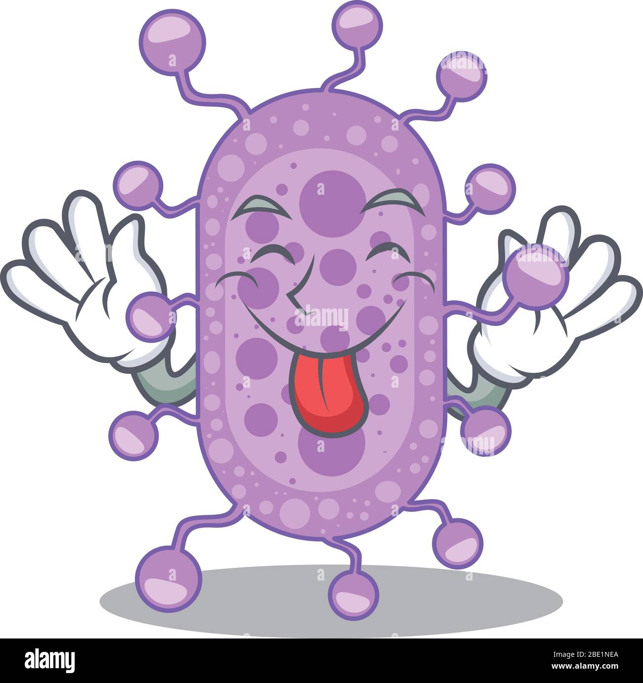 An amusing face mycobacterium cartoon design with tongue out Stock ...