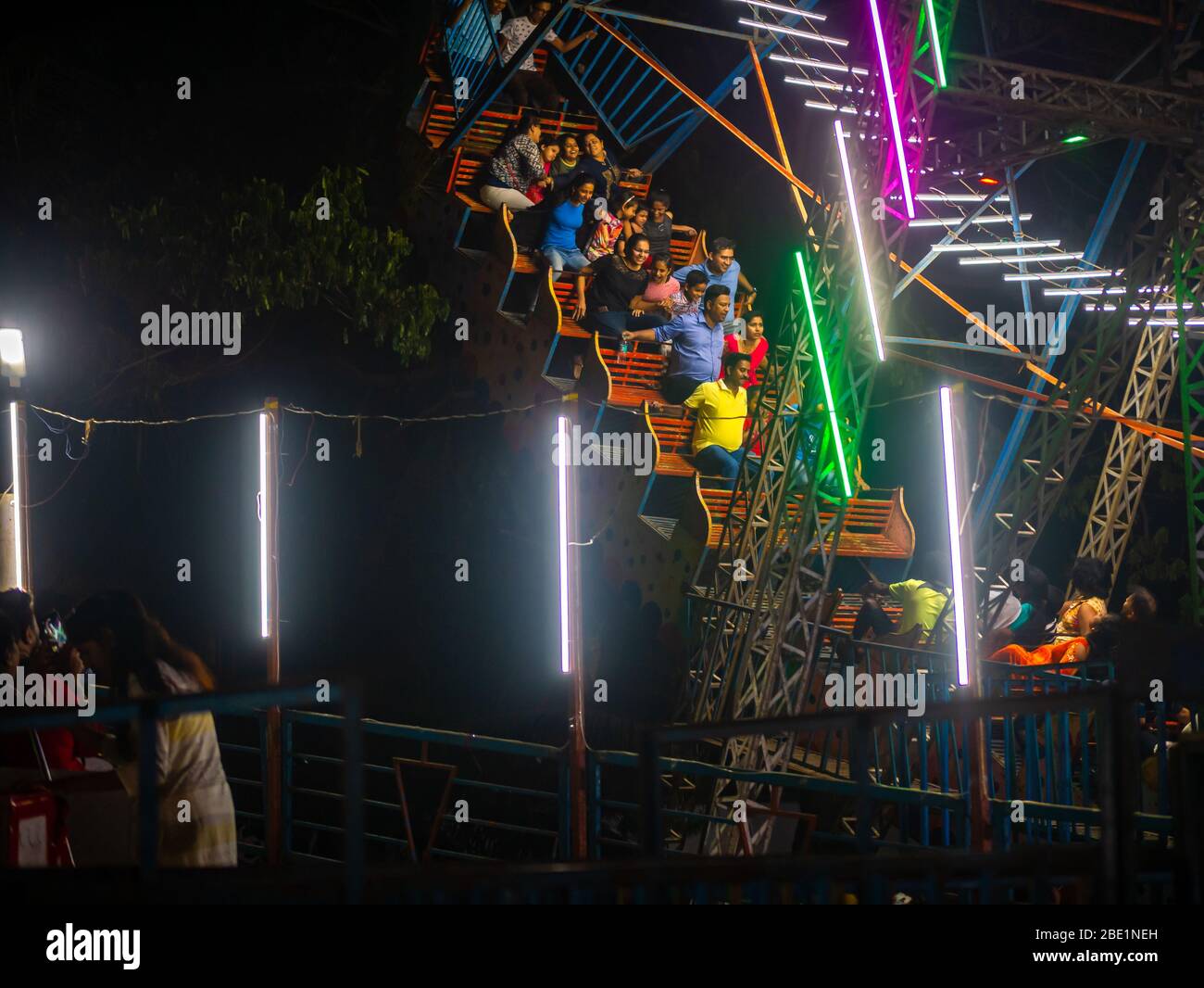Mumbai, India - December 01, 2019: Indian family enjoying thrilling ...