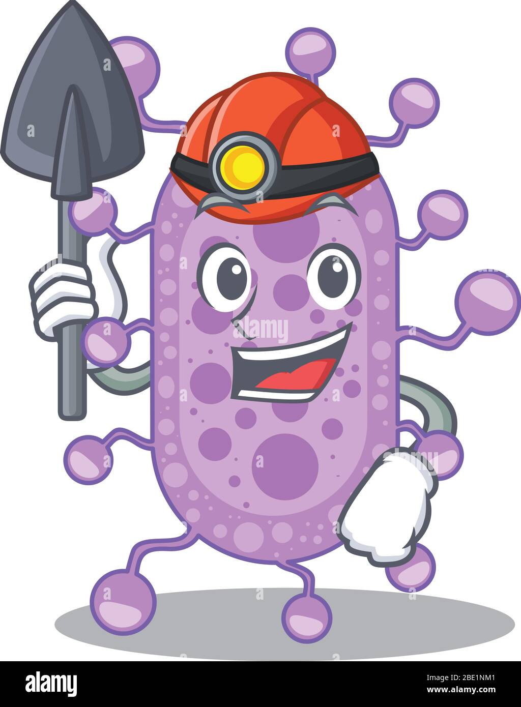 Mycobacterium miner cartoon design concept with tool and helmet Stock ...