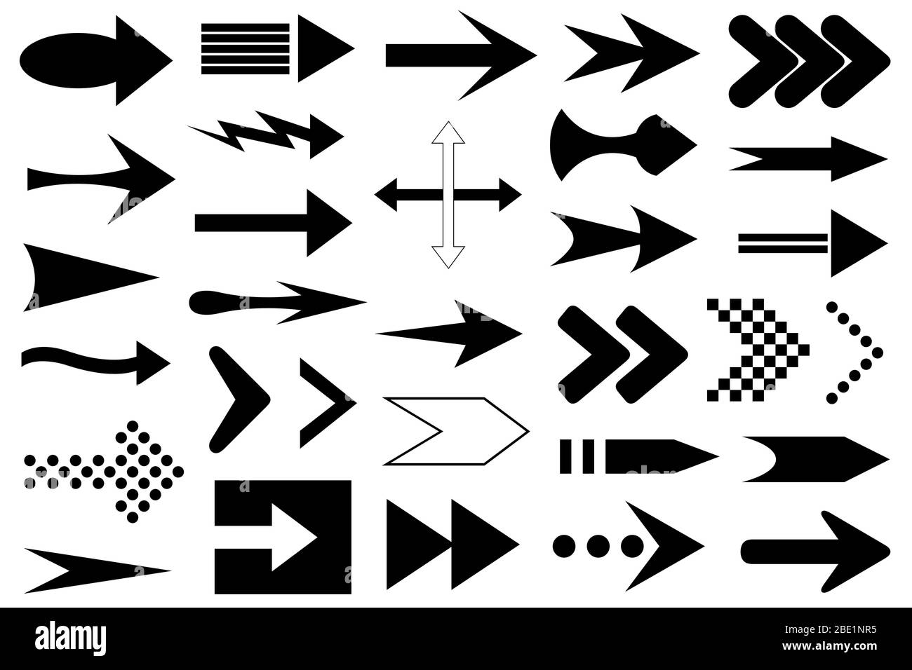 Collection of different arrows isolated on white Stock Photo - Alamy