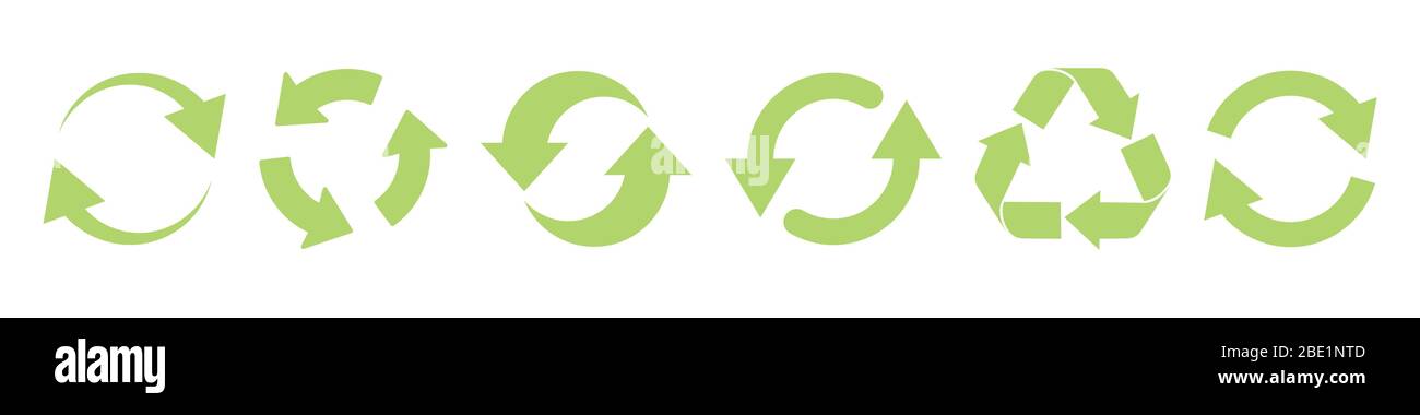 Recycle green vector icons. Recycle icons isolated on white background ...