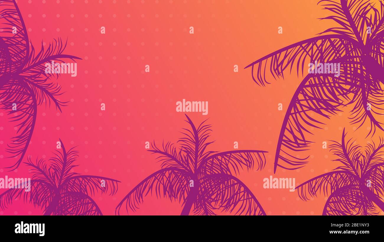 Palm trees pink sunset Stock Vector Images - Alamy