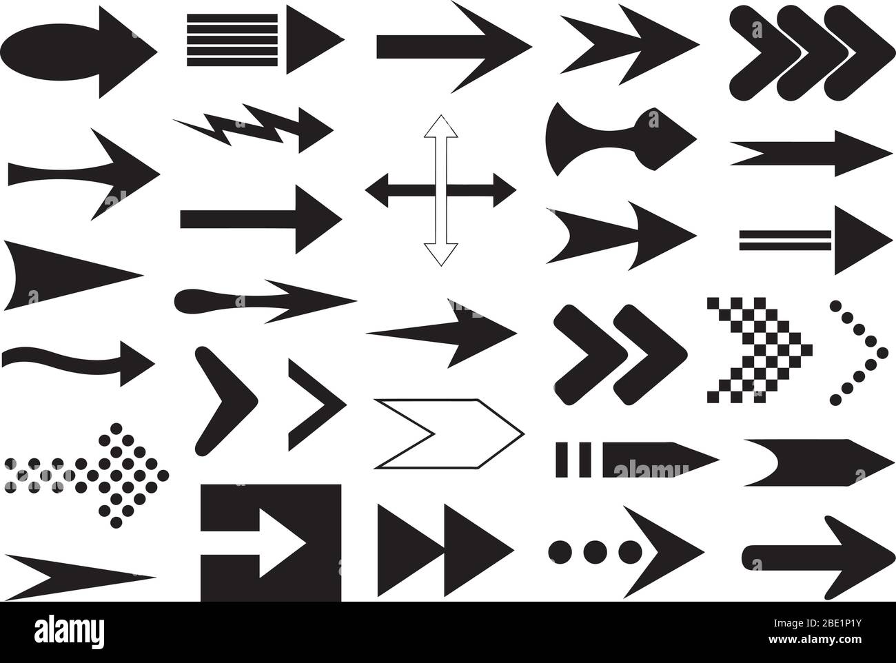 Collection of different arrows isolated on white Stock Vector Image ...