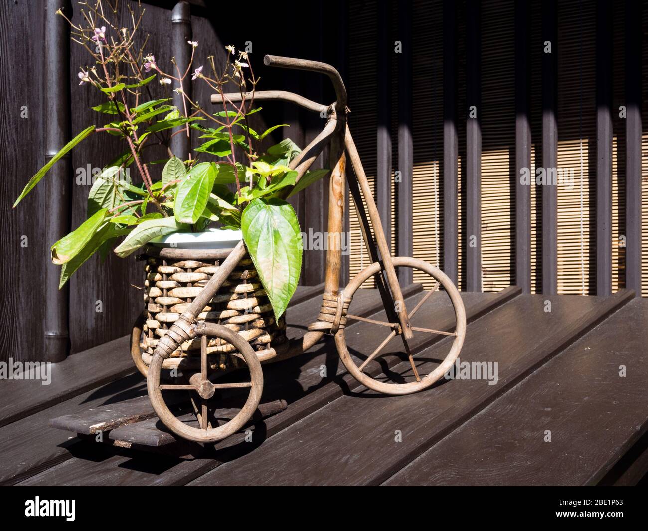 Cute bicycle shaped planter flower pot Stock Photo - Alamy