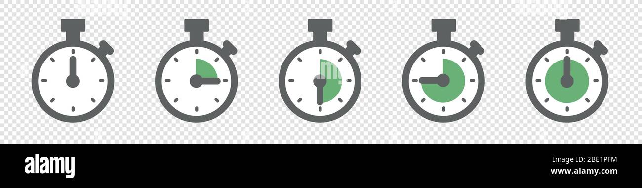 Set of Timer vector icons on transparent background. Countdown Timer ...