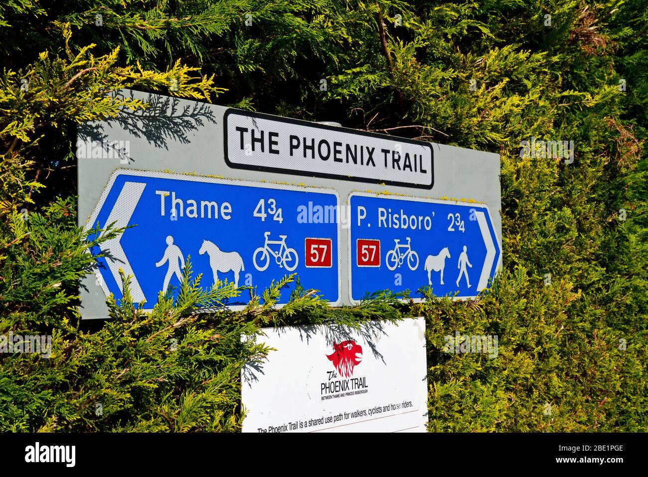 Sign along the Phoenix Trail, running from Princes Risborough in ...
