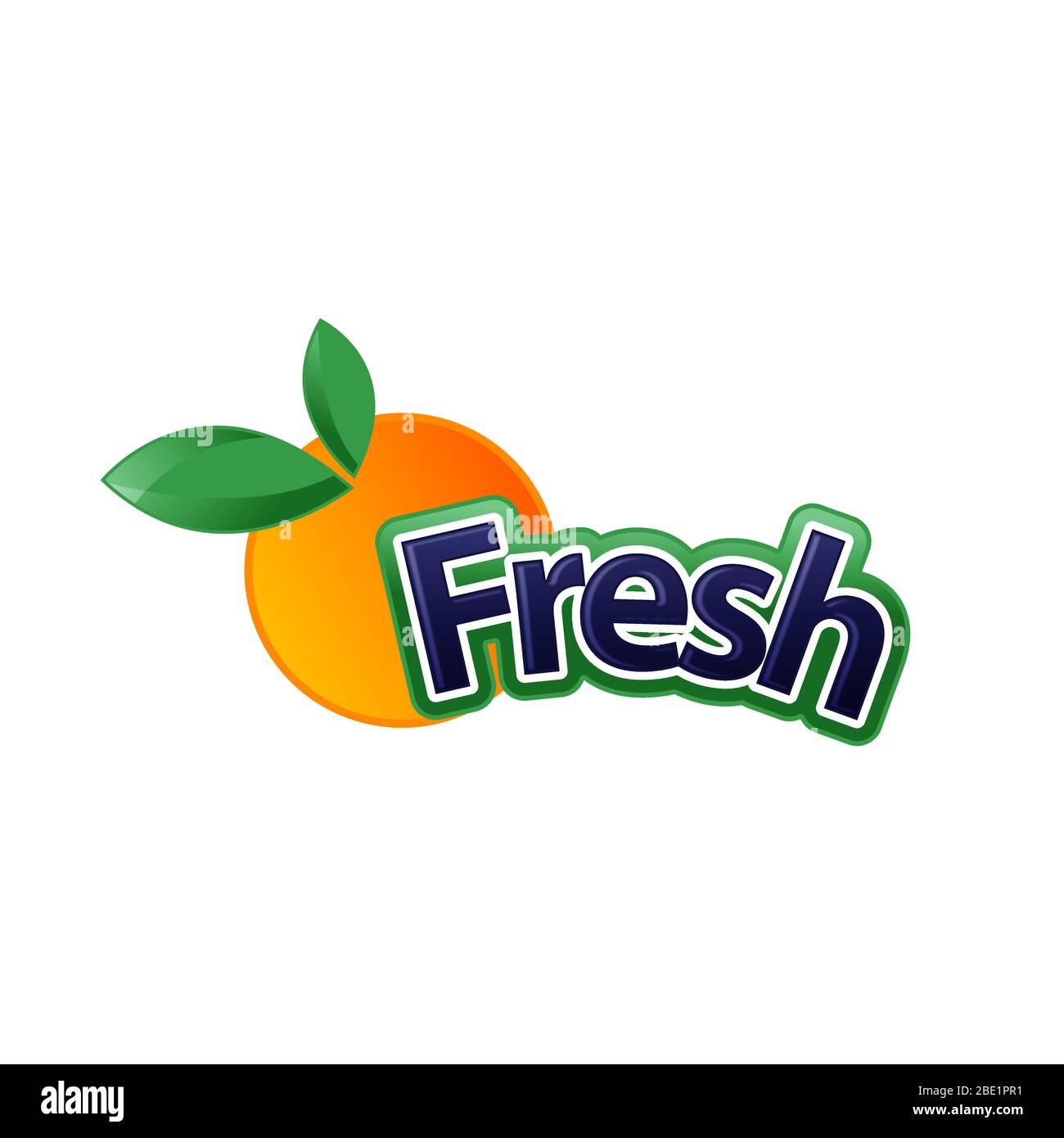 stylish custom fresh letter with sun and leaf element icon symbol Stock ...