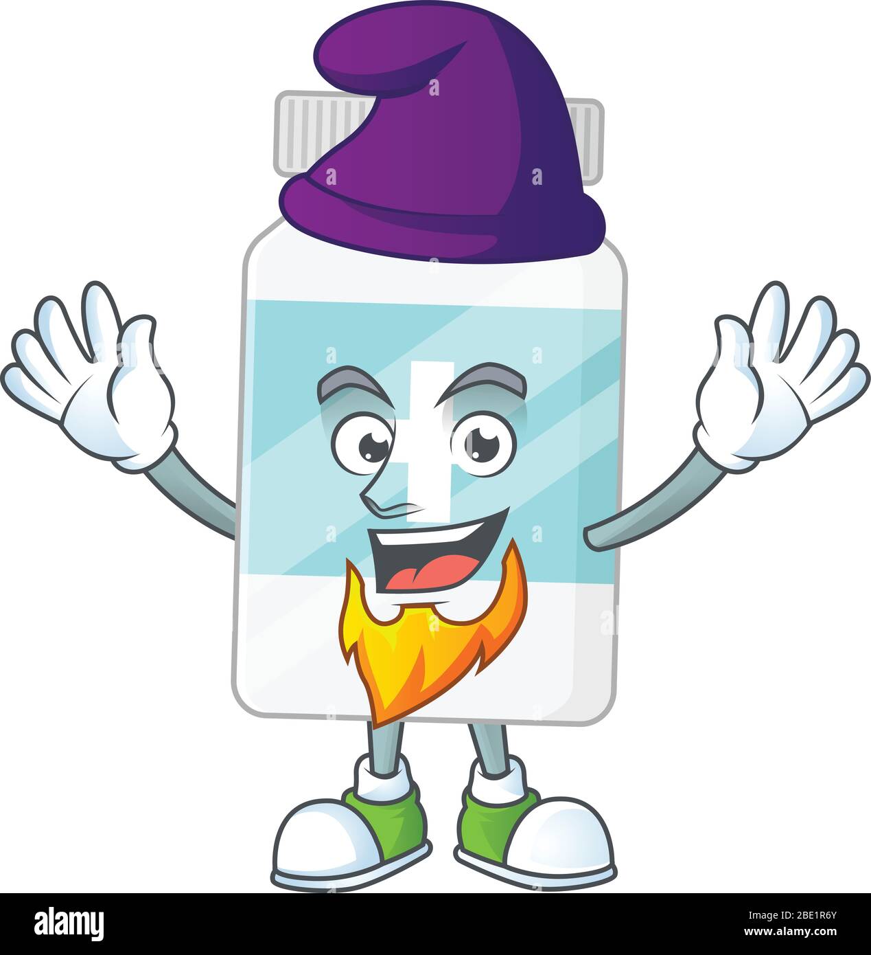 Sweet fairytale of supplement bottle Elf cartoon character Stock Vector ...