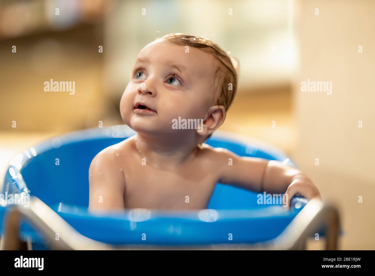 Baby bath time.Little baby boy washing in bath at home Stock Photo - Alamy