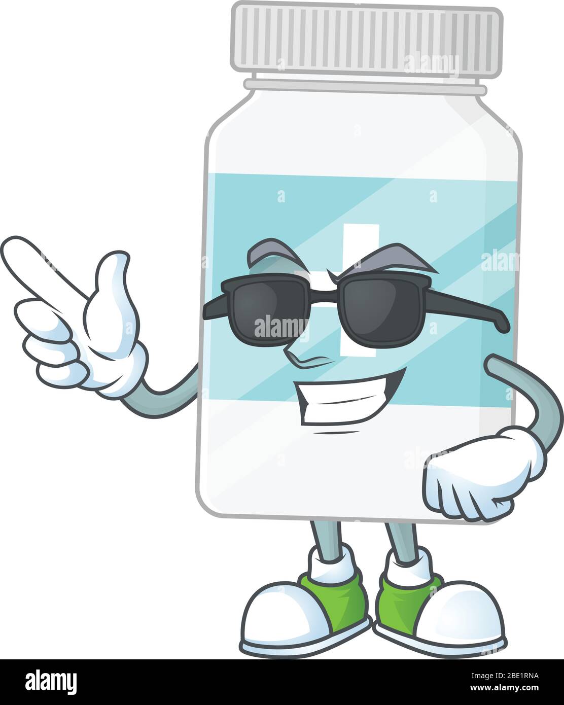 Super cute supplement bottle cartoon character wearing black glasses ...