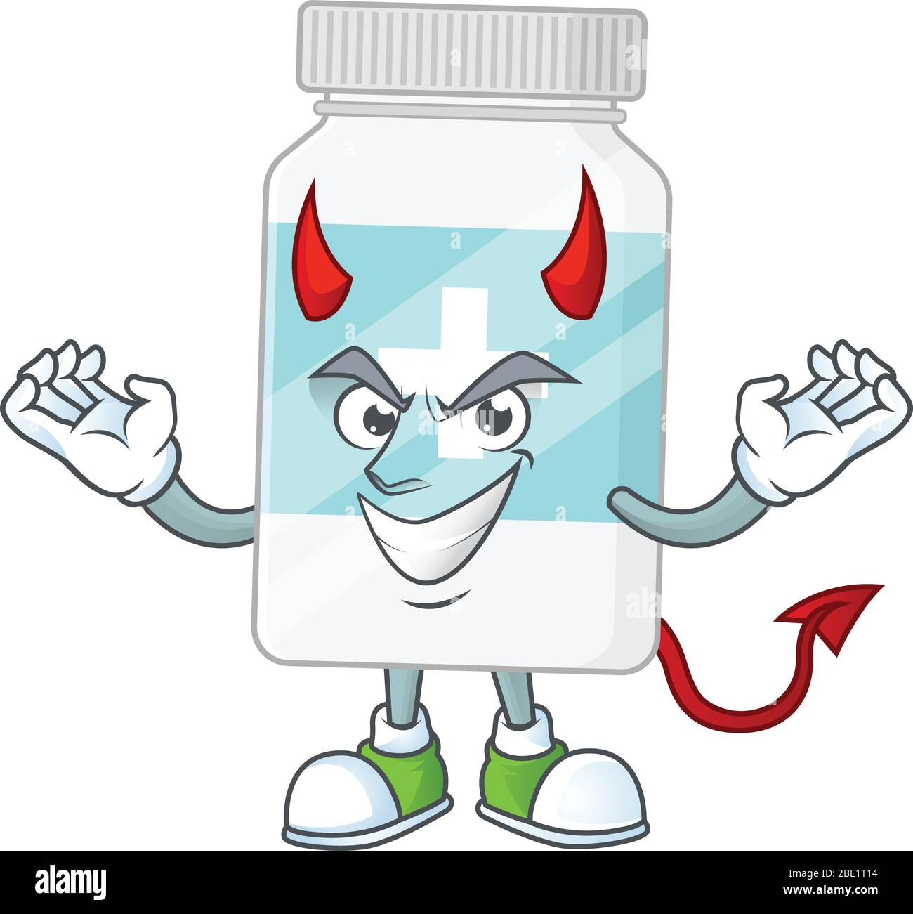 A picture of devil supplement bottle cartoon character design Stock ...