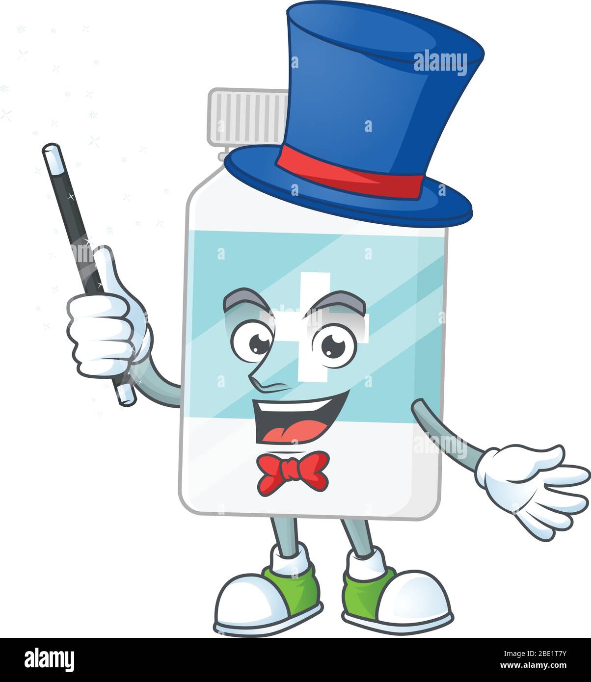 Talented supplement bottle Magician cartoon design style Stock Vector ...