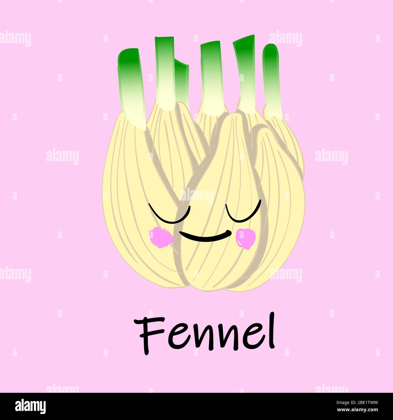 Fennel vector illustration in flat style isolated on white background ...