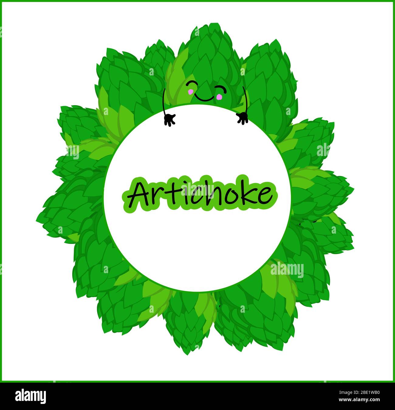 Sticker or logo for artichoke tea, fresh vegetables and other wholesome ...
