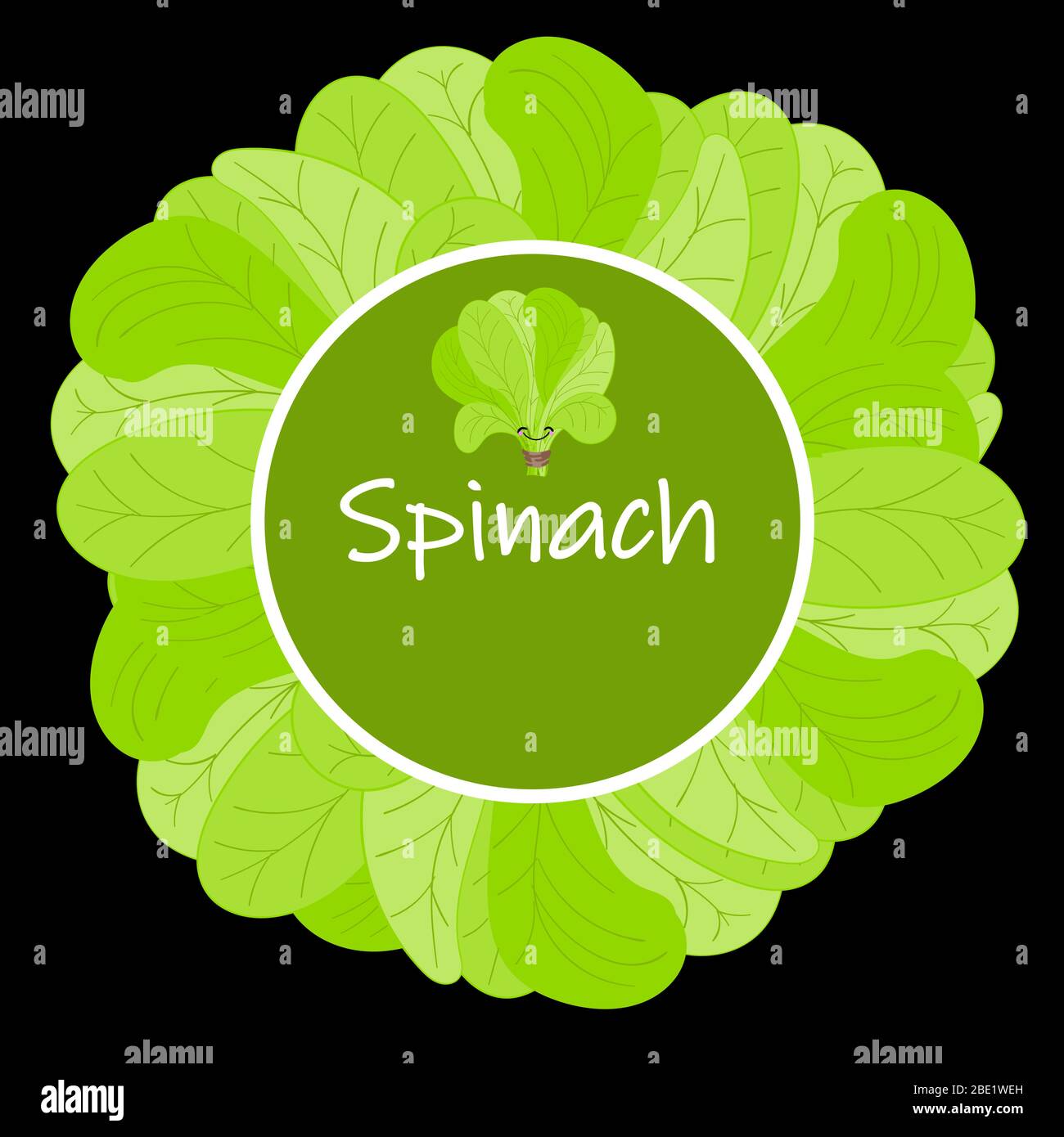 Spinach. Cute cartoon vegan protein food vector character set isolated ...