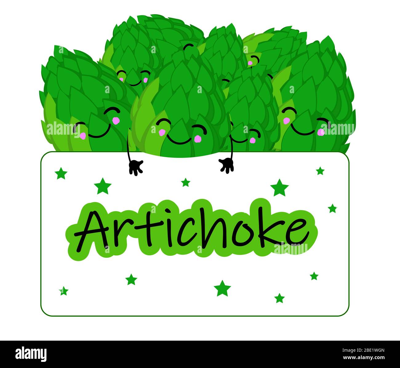 Sticker or logo for artichoke tea, fresh vegetables and other wholesome ...