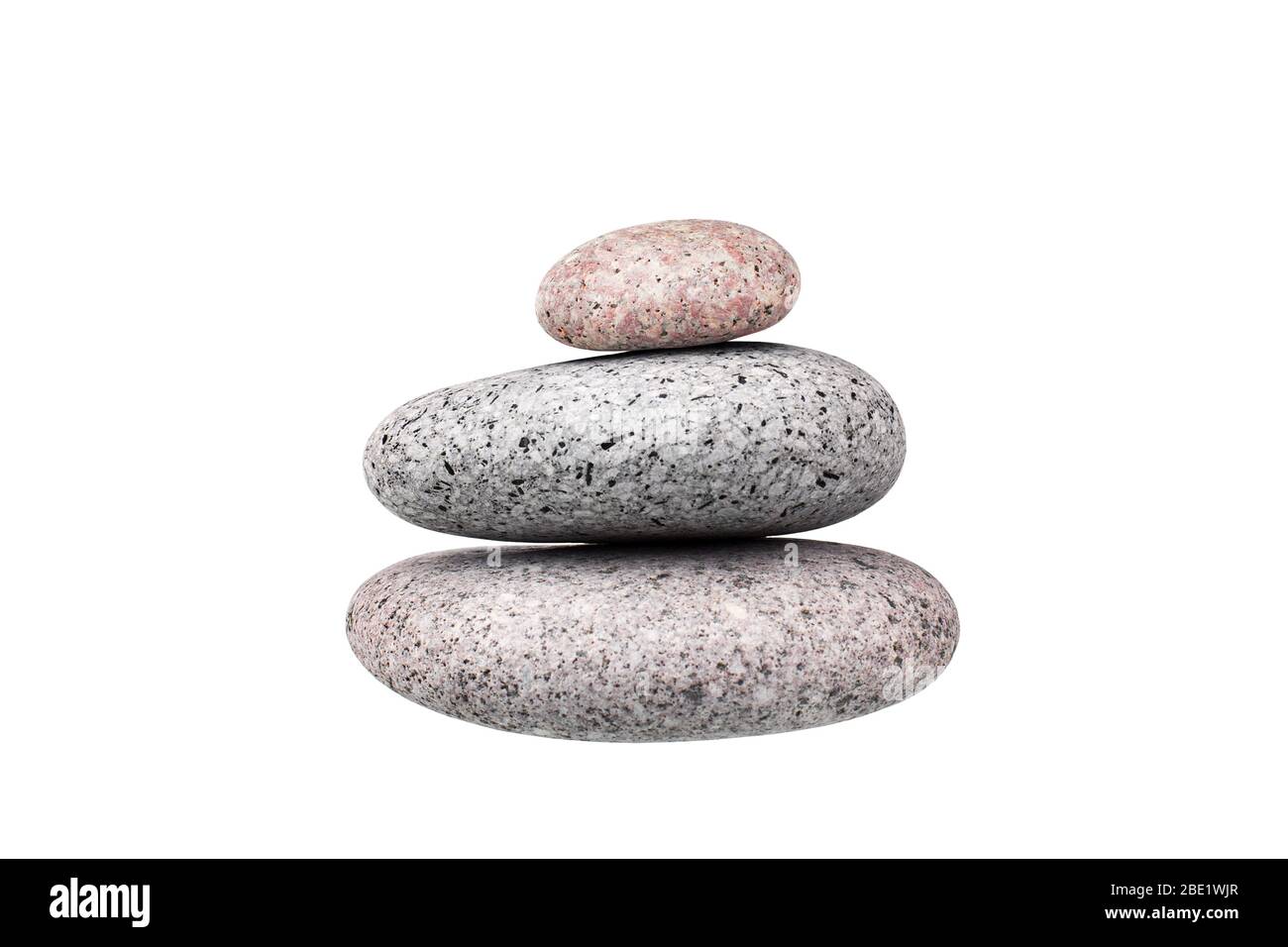 Pile of pebble stone on white background isolated closeup, stack of ...