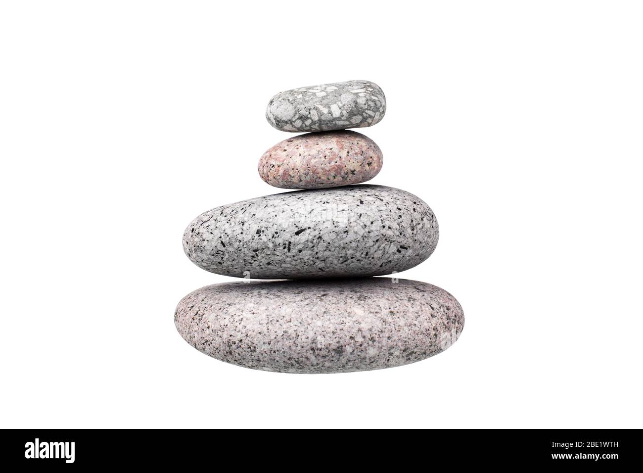 Pile of pebble stone on white background isolated closeup, stack of ...