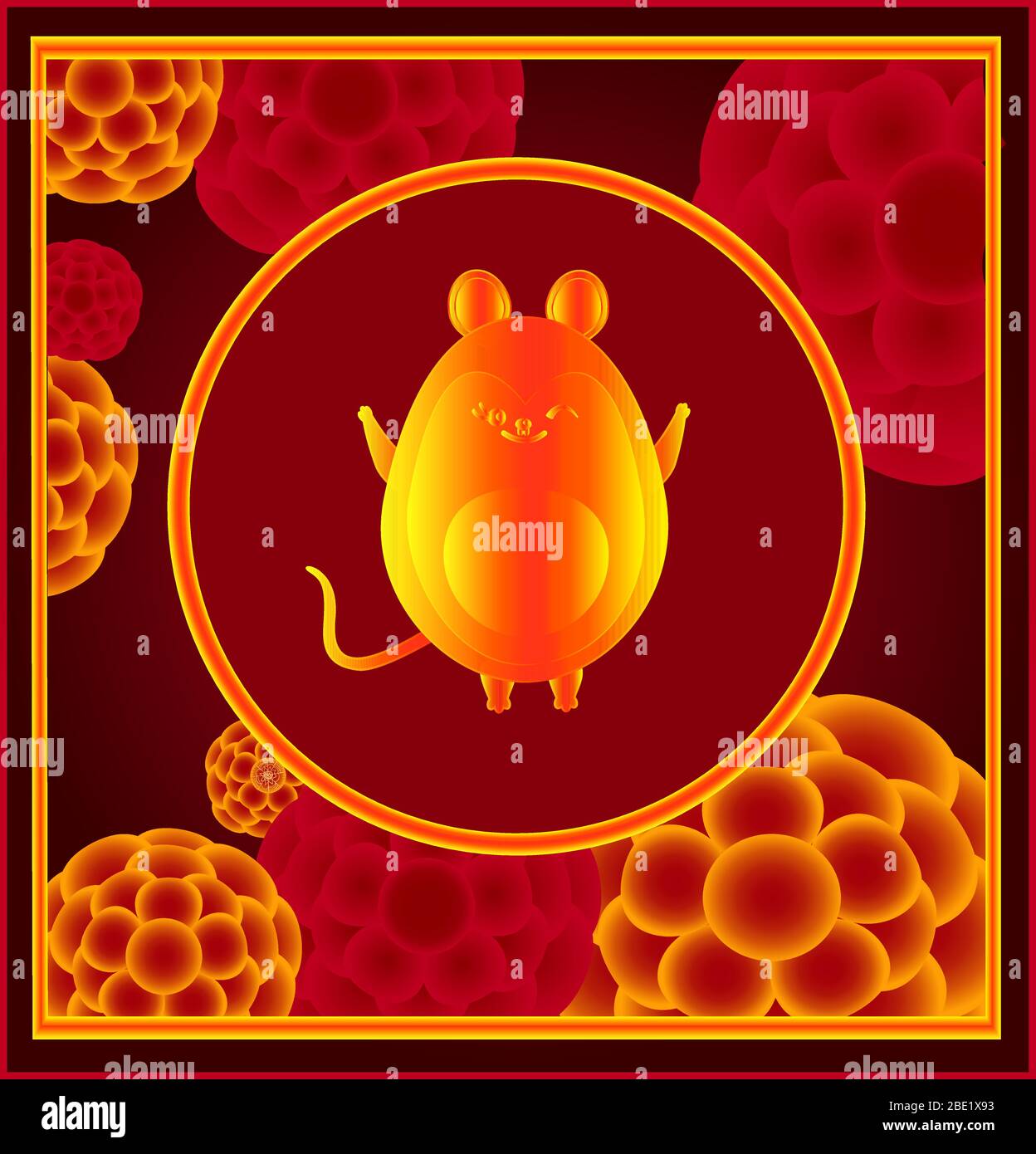 Chinese New Year 2020 is the year of the rat, red and gold paper cut ...