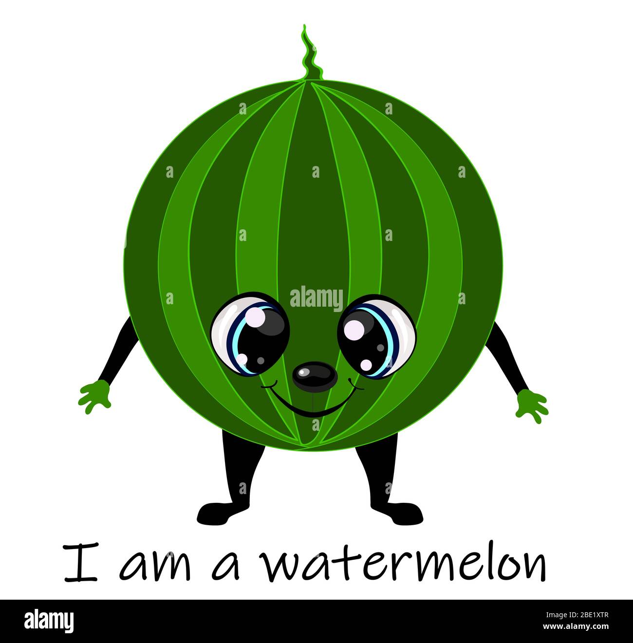 Cute cartoon watermelon enjoying the summer season Stock Vector Image ...