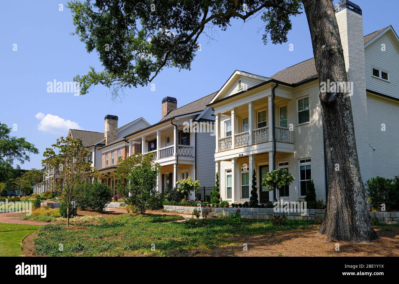 Large Rowhouses in Town Stock Photo - Alamy