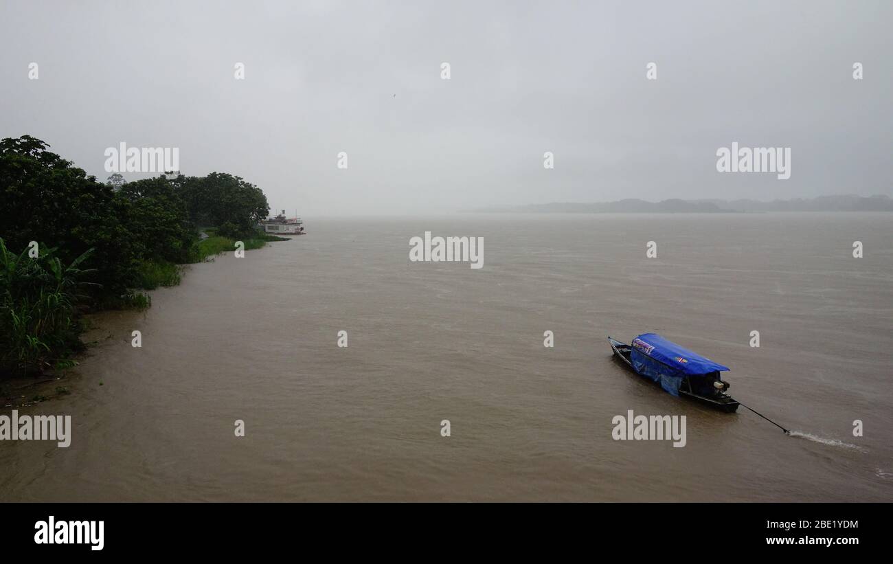 Travelling the amazon river from iquitos to santa rosa Stock Photo - Alamy
