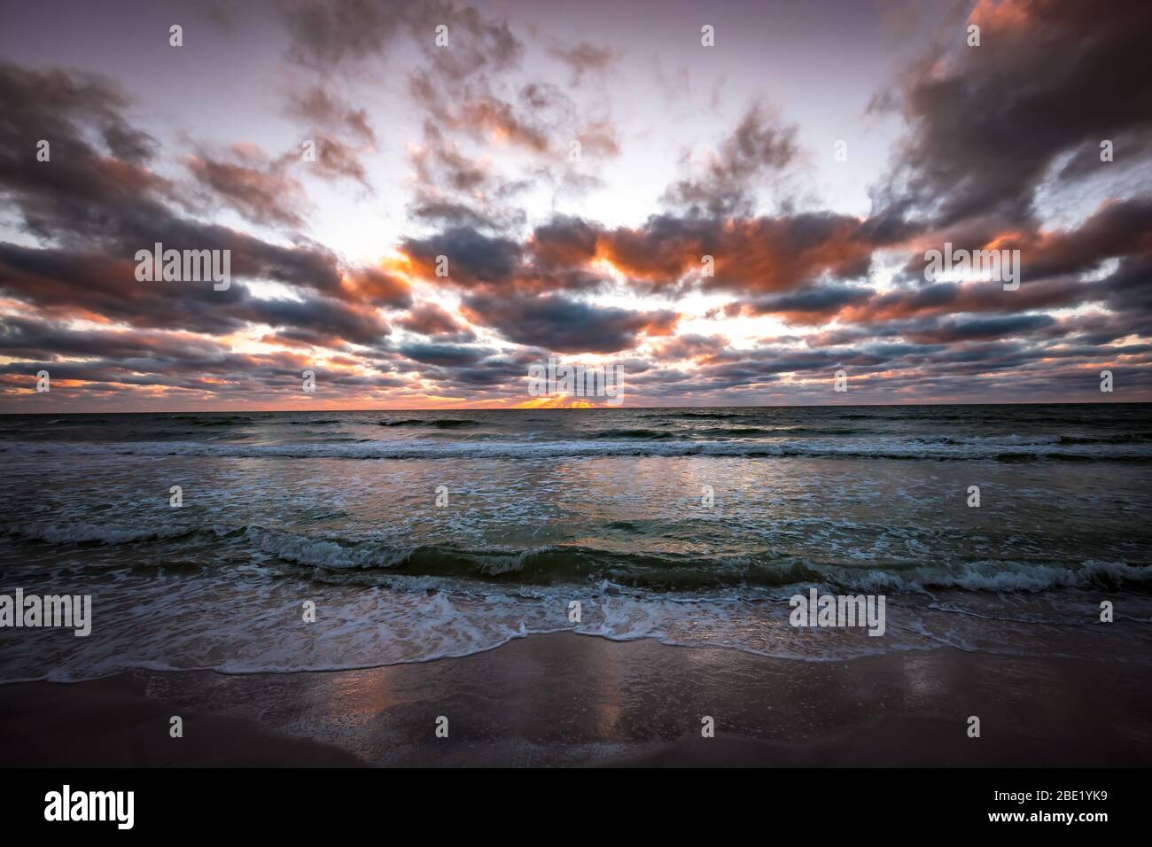 Sunset on a beach in Sarasota, Florida, usa Stock Photo - Alamy