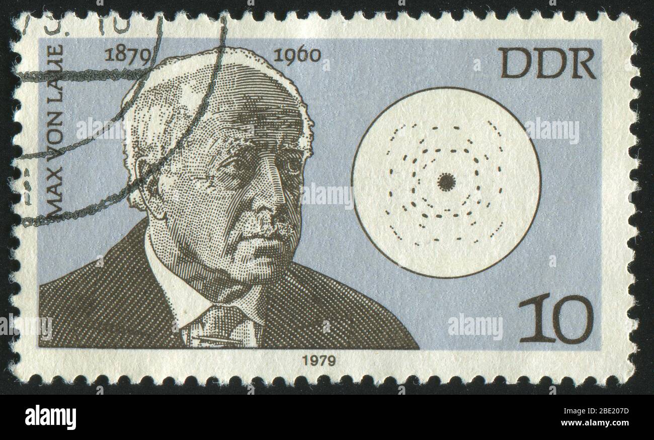 GERMANY- CIRCA 1979: stamp printed by Germany, shows Max von Laue and ...
