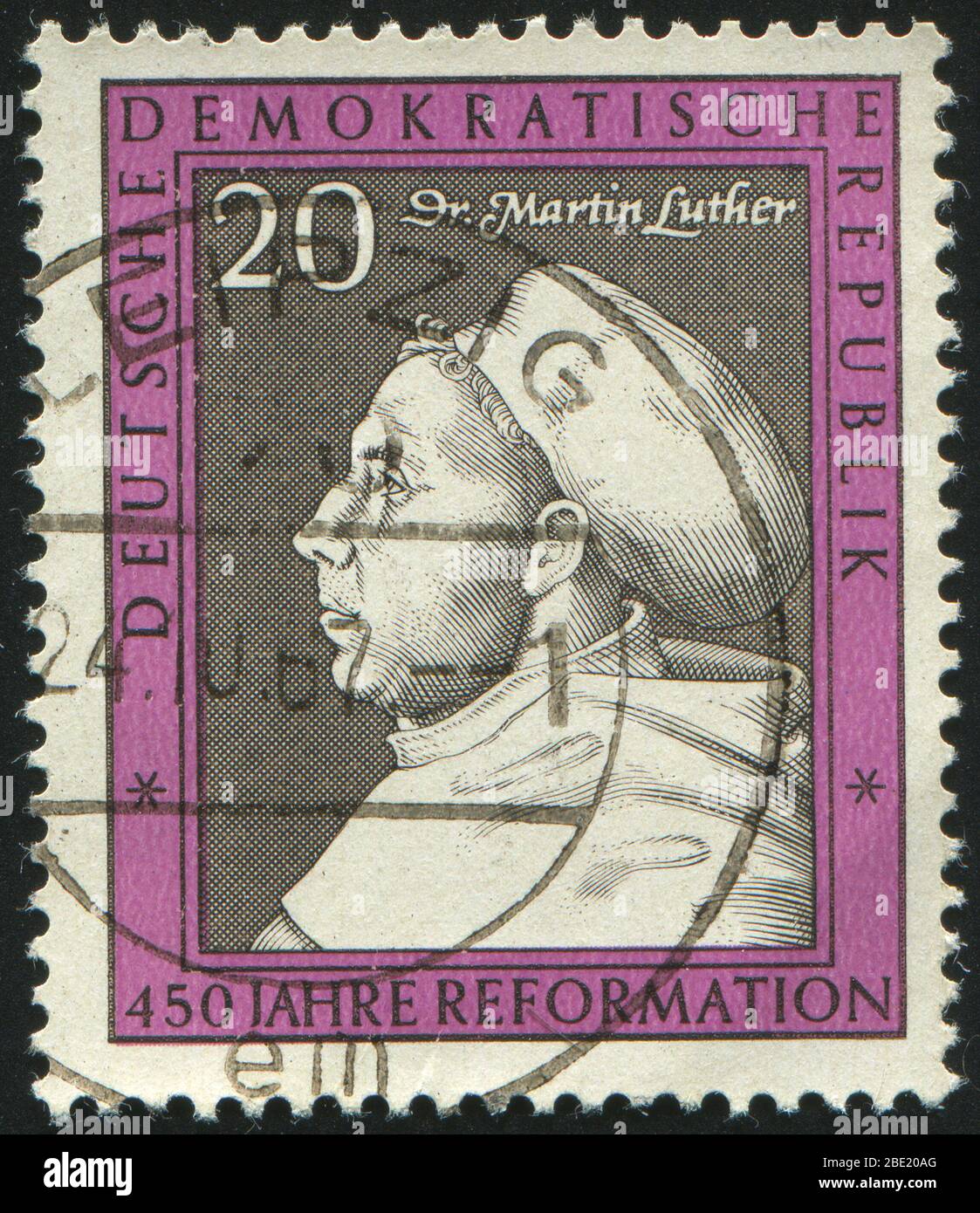 GERMANY- CIRCA 1967: stamp printed by Germany, shows Martin Luther by ...