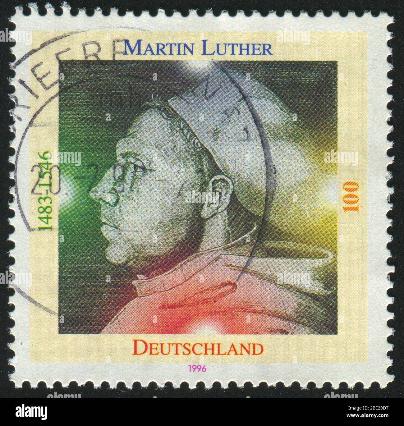 GERMANY- CIRCA 1996: stamp printed by Germany, shows Martin Luther ...