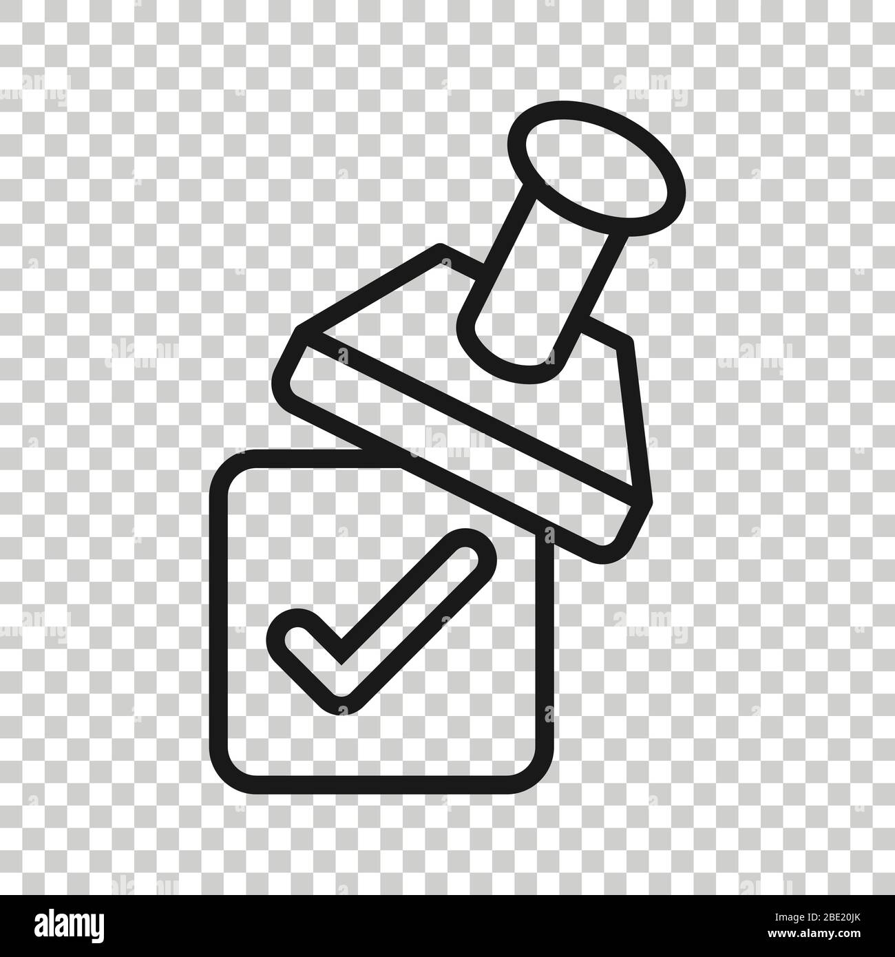 Approve stamp icon in flat style. Accept check mark vector illustration ...