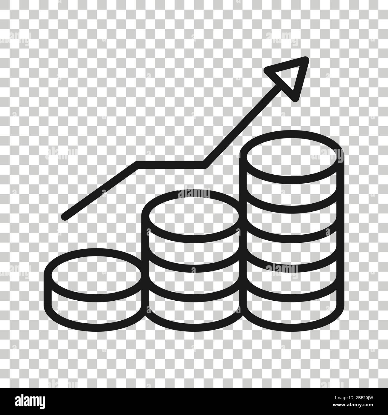 Income rate increase icon in flat style. Finance performance vector ...